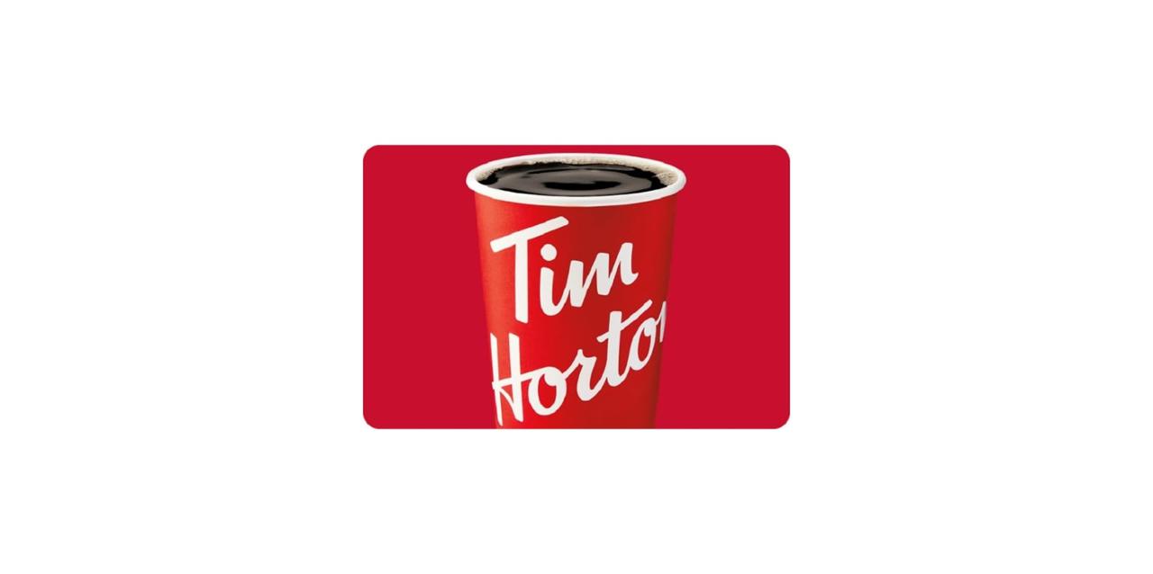 $100 Tim Hortons Gift Card (A) | Powered by Givergy